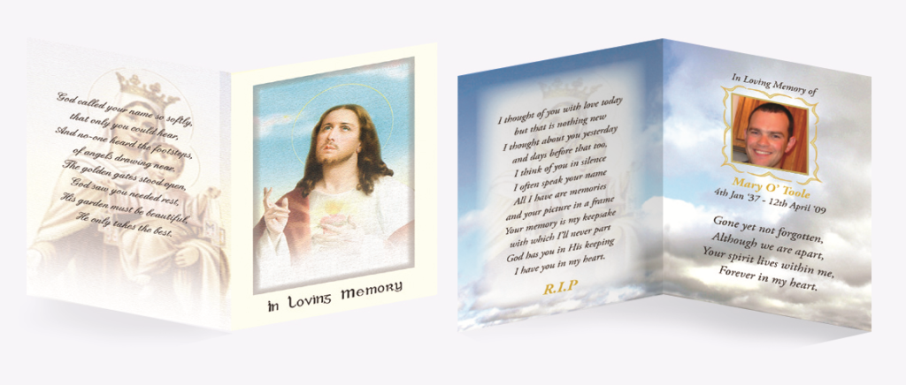 traditional memorial cards - design 1 - Printfix